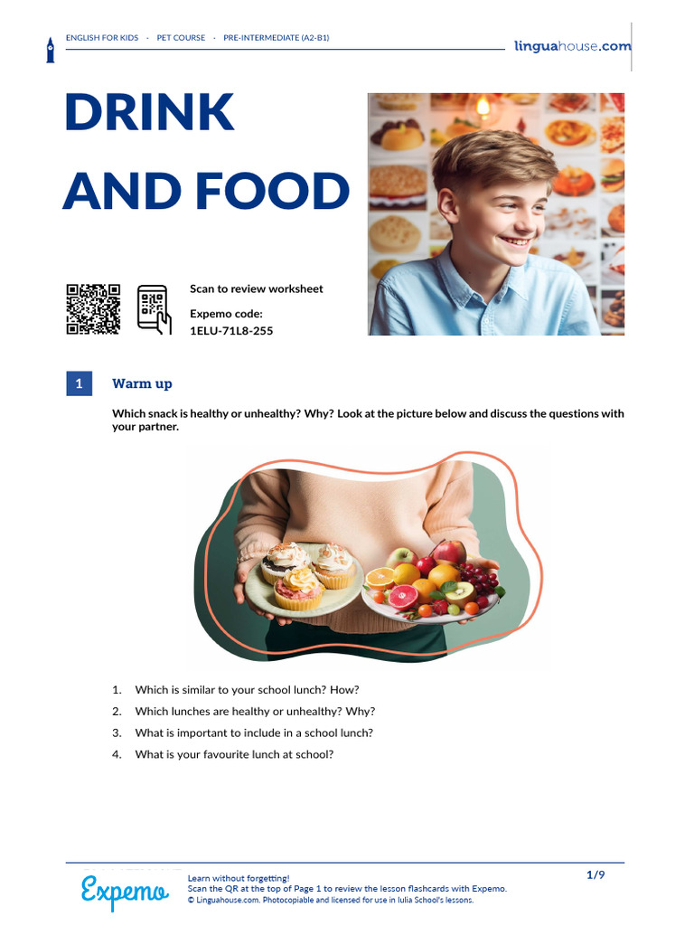 Kids' English: Food Vocabulary & Activities | PDF | Salad | Lunch