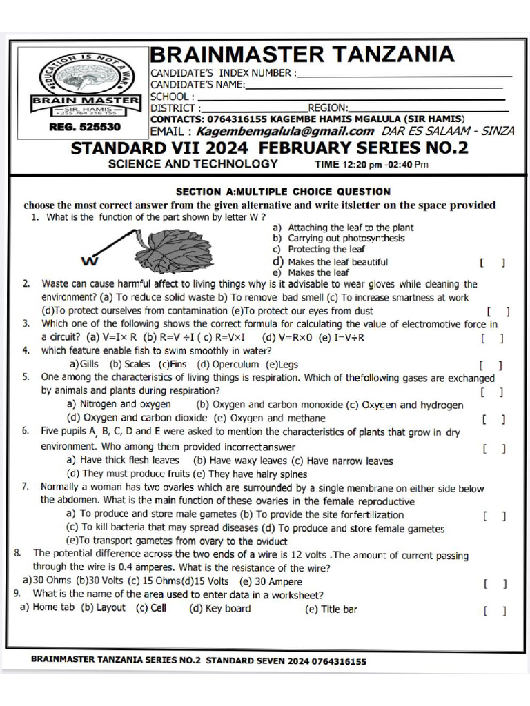 Brainmaster Tanzania?? Scie G7 Series No. 2 2024 | PDF
