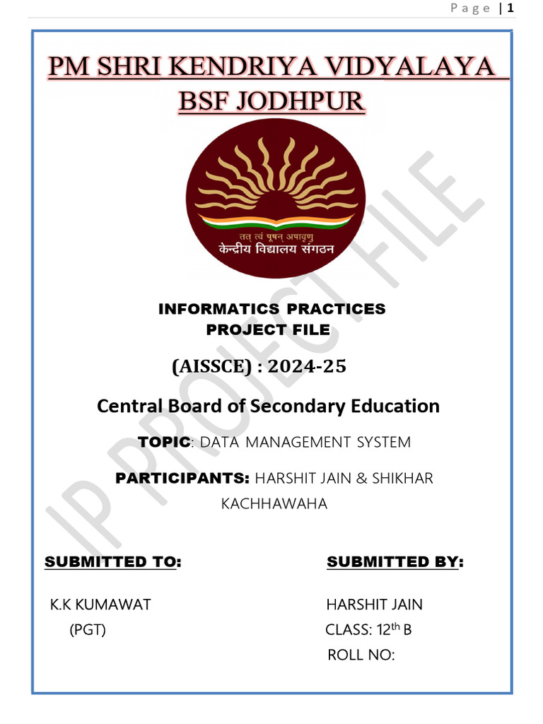 Unique IP Project File Harshit | PDF | Python (Programming Language ...