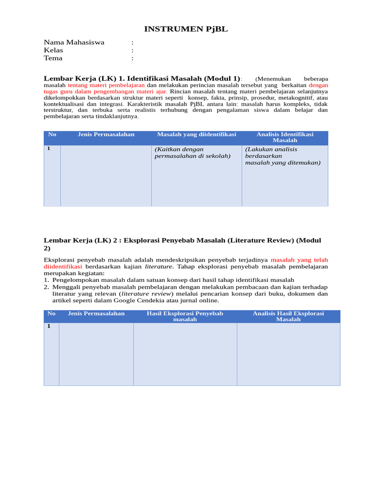PJBL - LK 3 Eksplorasi Penyebab Masalah (Reality Review) | PDF | Karier & Perkembangan