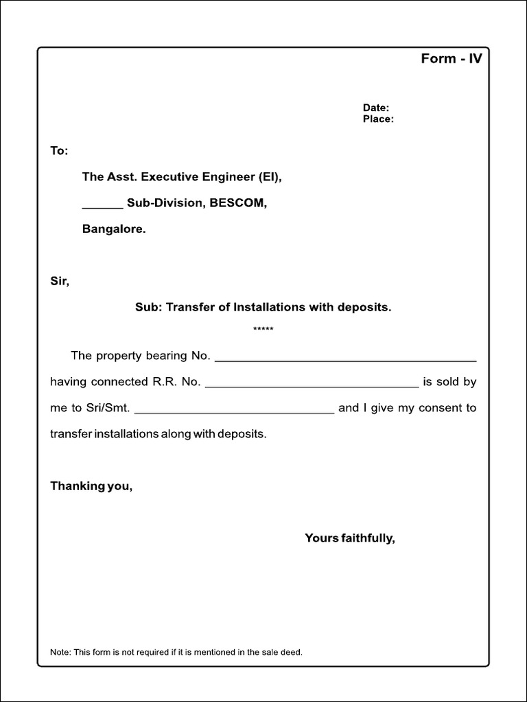 Change of Name Bescom-Form-4 | PDF