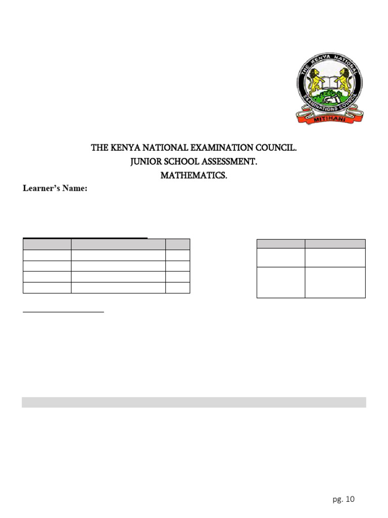 Kjsea G8-T2-003 Mathematics | PDF | Arithmetic | Mathematics