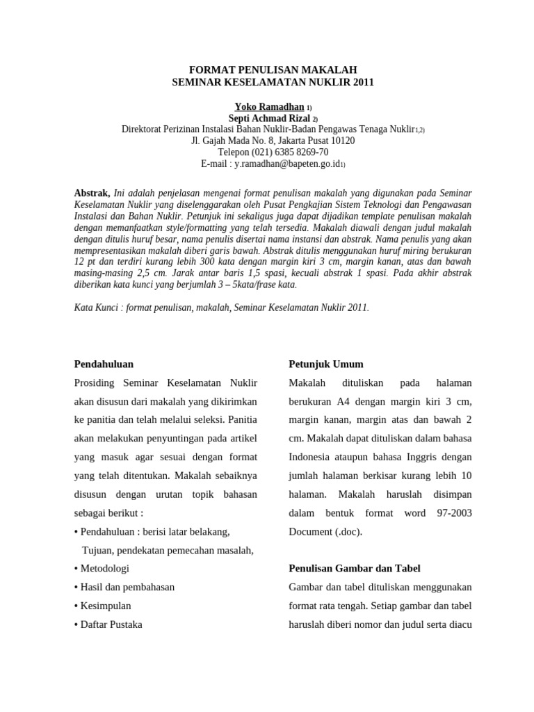 Format Penulisan Makalah | PDF