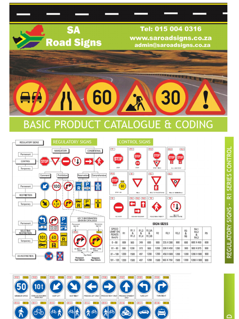 SA Road Signs Catalogue | PDF