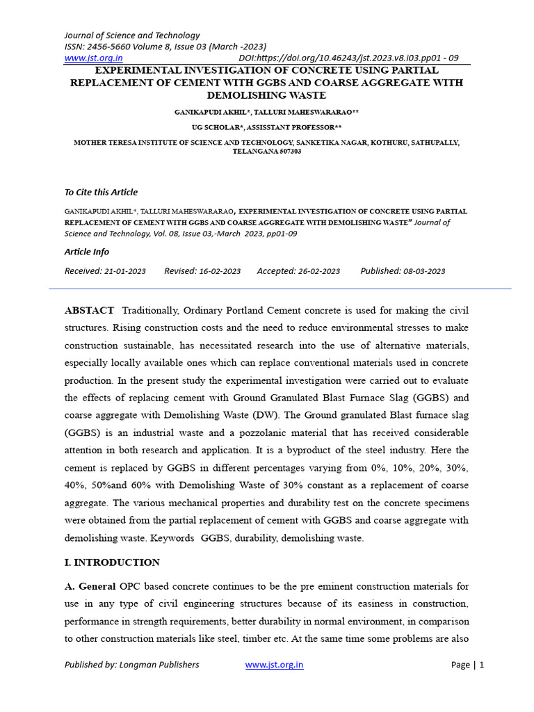 Journalism journals | PDF | Concrete | Cement