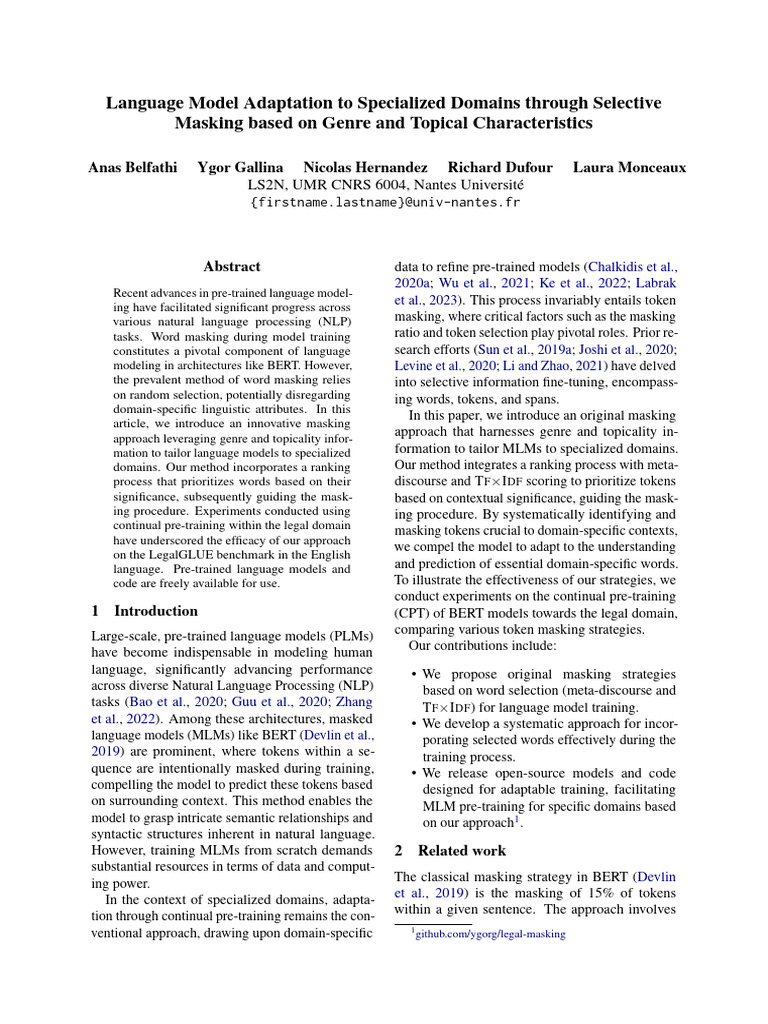 Language Model Adaptation To Specialized Domains Through Selective | PDF | Human Communication ...