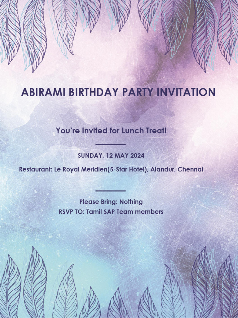 Tamil SAP Team Lunch Invite | PDF