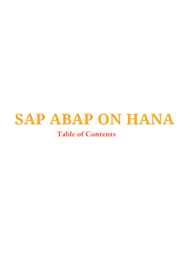 Sap Abap On Hana 1717000340 | PDF | Data Type | String (Computer Science)