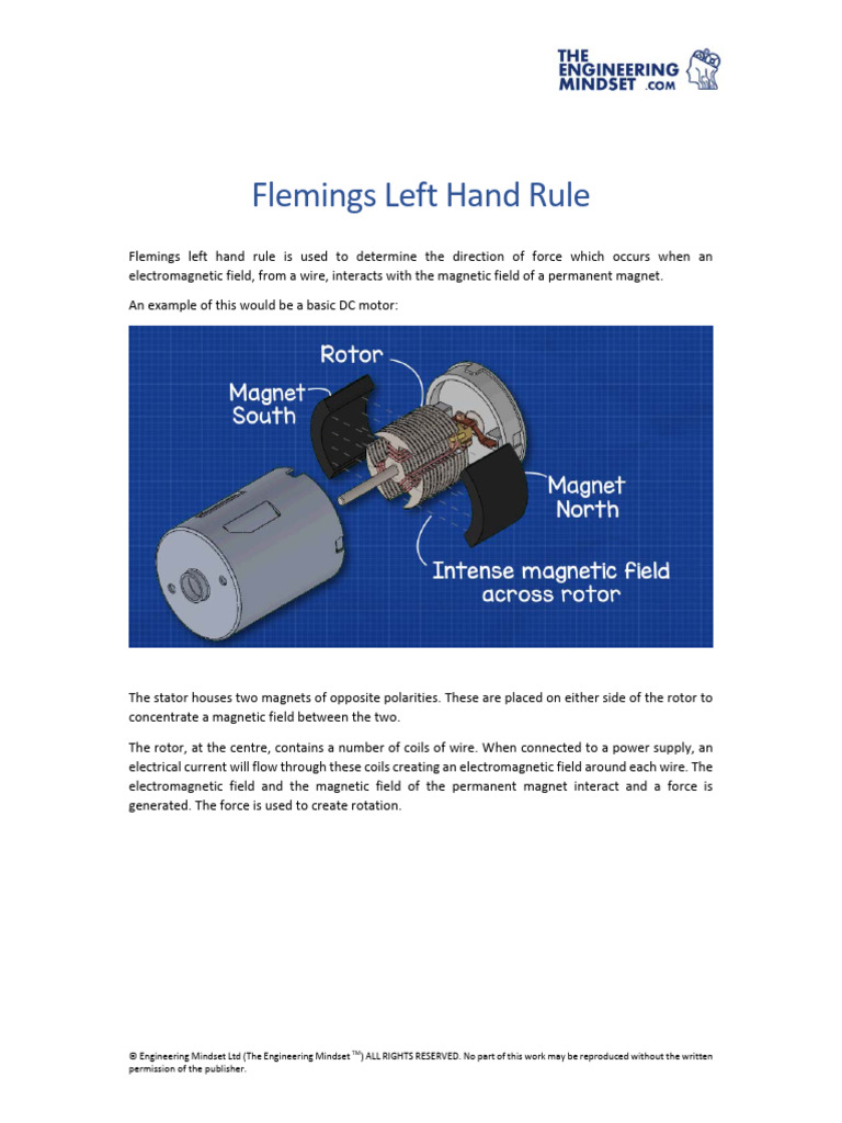 Understanding Fleming's Left Hand Rule | PDF | Magnetism | Manufactured ...