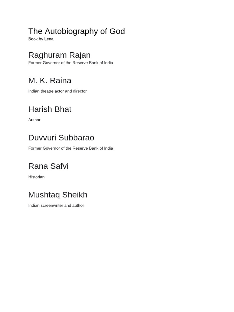 The Autobiography of God | PDF