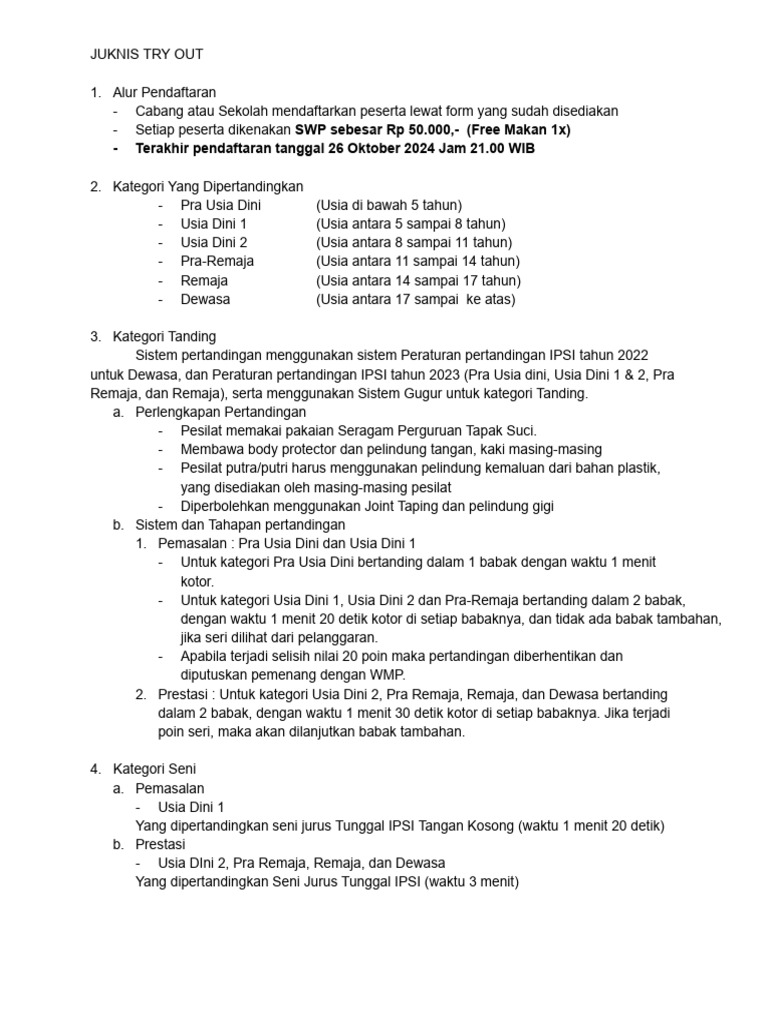 JUKNIS TRY OUT-1 | PDF