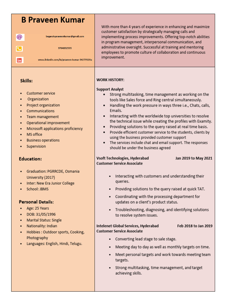 Praveen Resume | PDF | Business