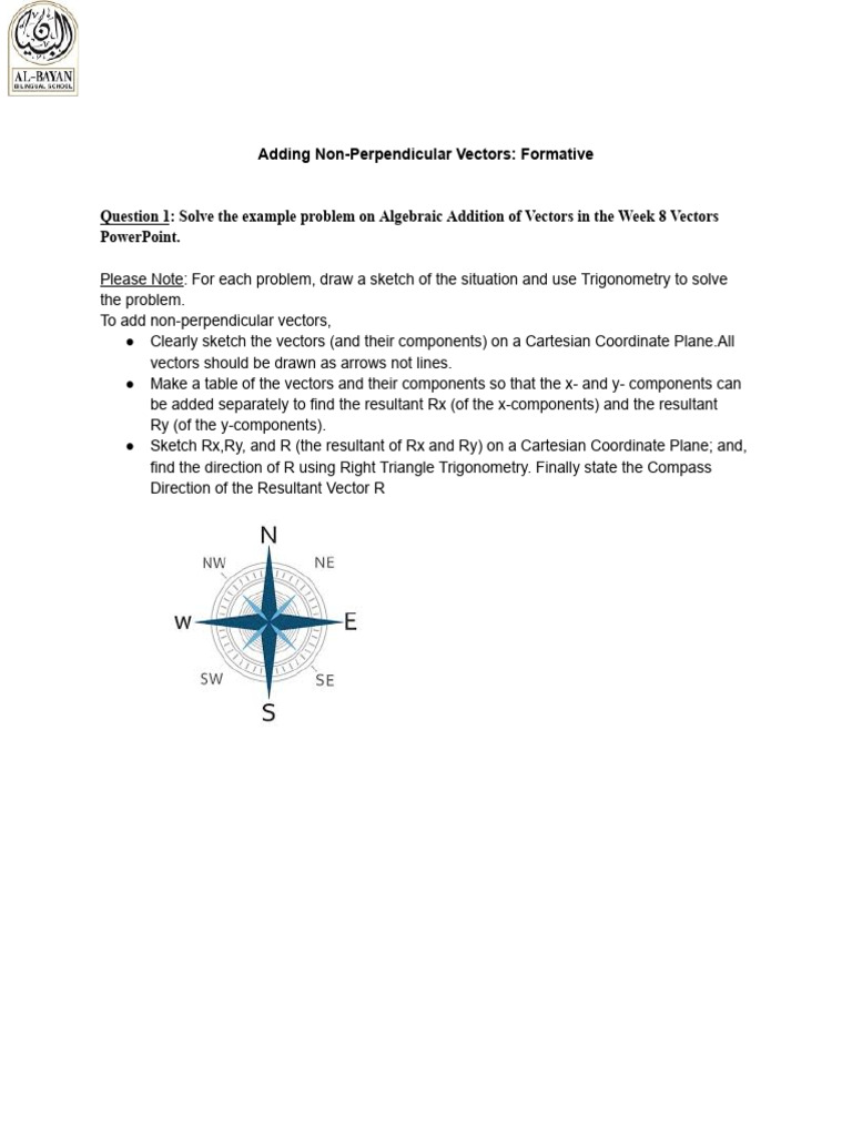 Week_8_Adding_Non-Perpendicular_Vectors__Formative_4 (1) | PDF | Euclidean Vector | Euclidean ...