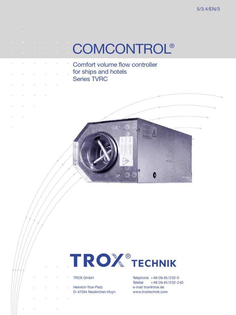 COMCONTROL® Comfort Volume Flow Controller For Ships and Hotels Series ...