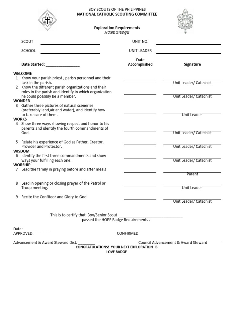 Amc 02 Hope Badge | PDF | Scouting