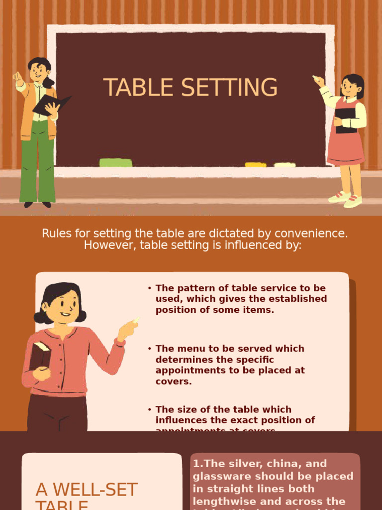 Table Setting Lesson (Action Research) | PDF | Tableware | Meal