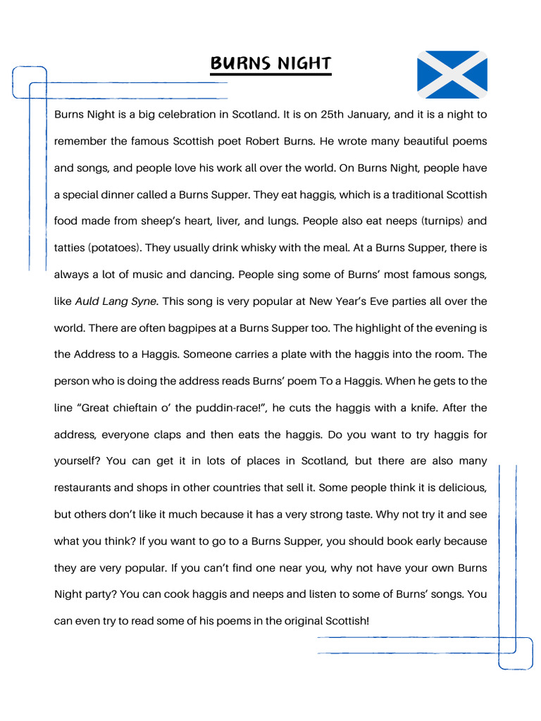 Burns Night Worksheets Kn70lg | PDF