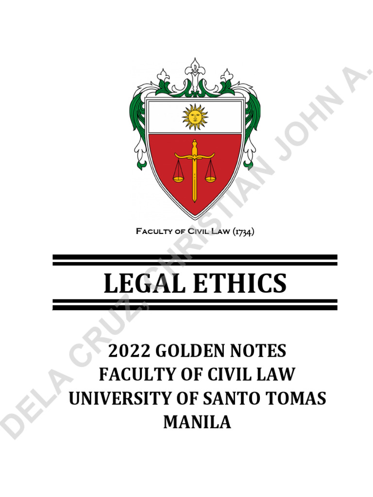 Legal Ethics - 2022 Ust Golden Notes (Confidential) | PDF | Lawyer ...