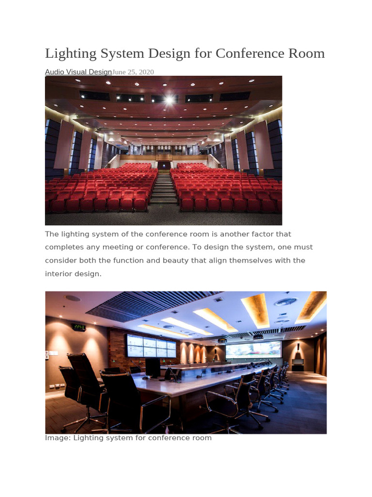 Lighting System Design For Conference Room | PDF | Lighting | Electrodynamics
