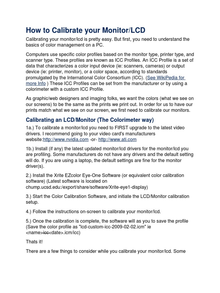 How To Calibrate Your Monitor | PDF | Computer Monitor | Computer Hardware
