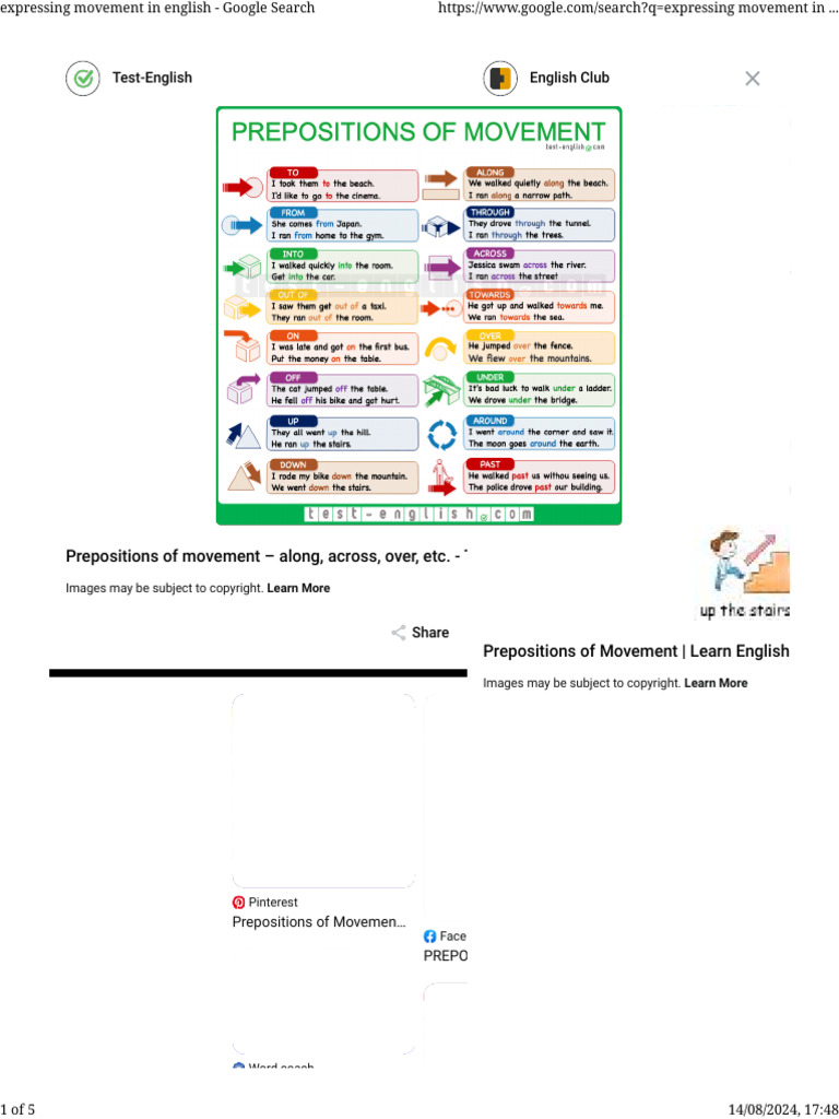 Expressing Movement in English - Google Search | PDF