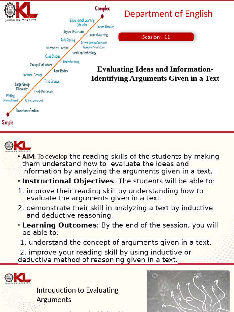 Reading Skills for Argument Analysis | PDF | Argument | Deductive Reasoning