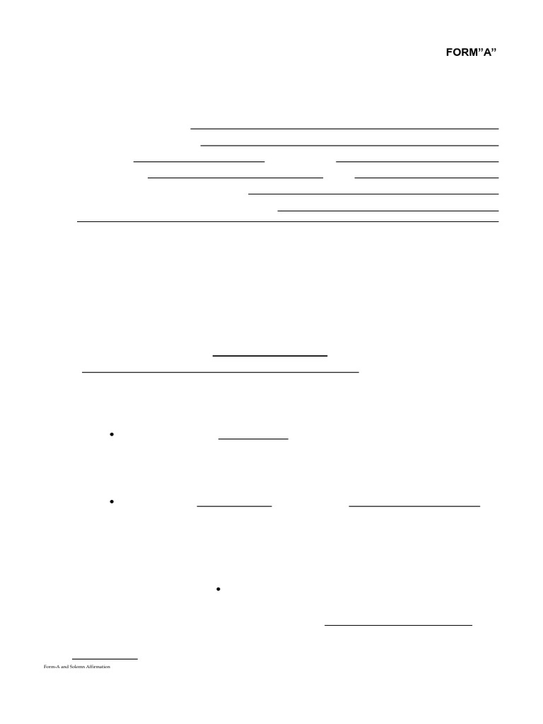 Form-A Solemn Affirmation | PDF | Public Law | Judiciaries
