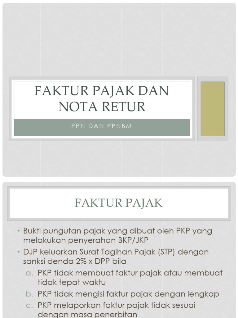 Panduan Lengkap Faktur Pajak dan Nota Retur | PDF | Pengelolaan ...