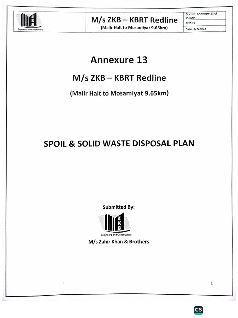 Solid waste management plan | PDF