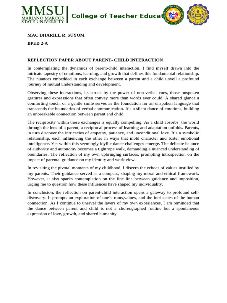 Educ 145 Reflection Paper Suyom | PDF