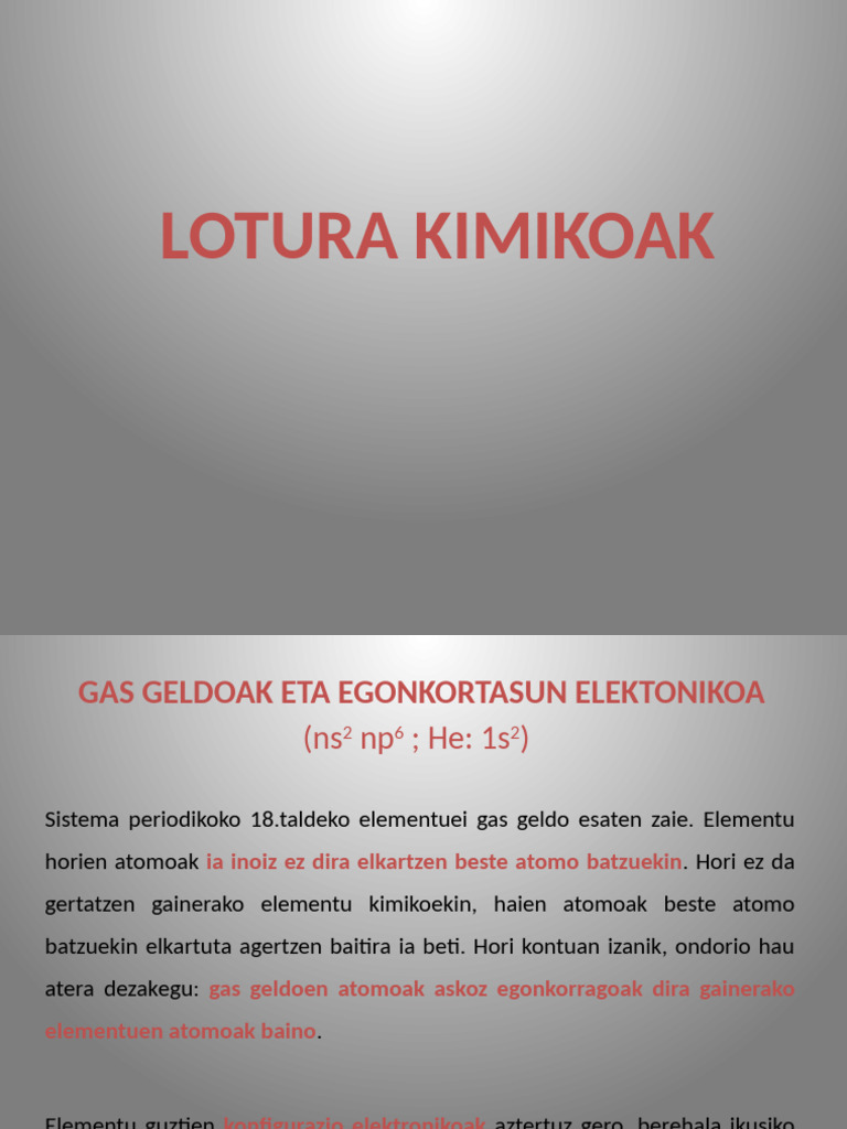 Lotura Kimikoak 4. DBH | PDF