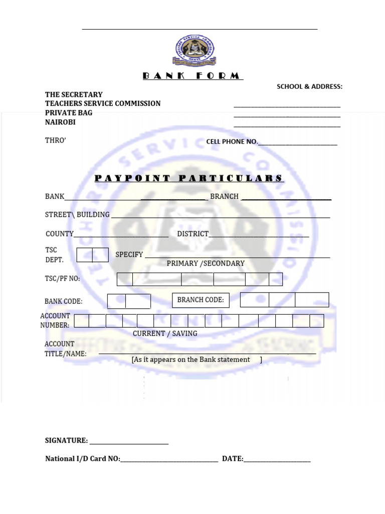 TSC Paypoint Form | PDF | Business