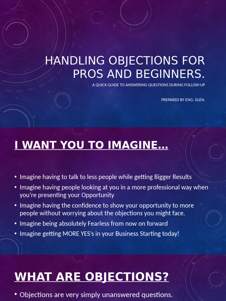Handling Objections for Pros and Beginners | PDF