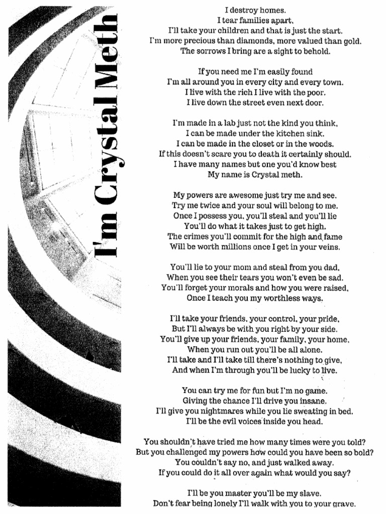 MA ADS 2018 Methamphetamine Forum Poem Im - Crystal - Meth | PDF