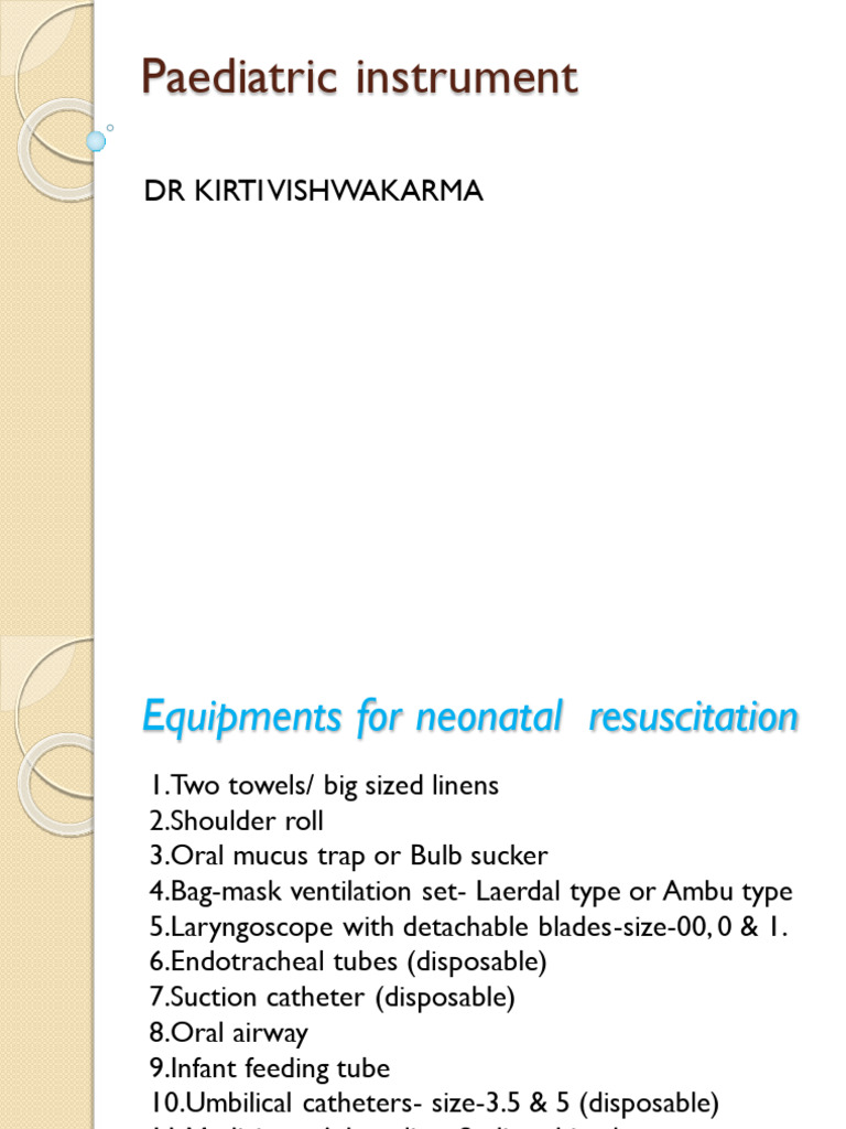 Essential Neonatal Resuscitation Equipment | PDF | Respiratory System ...