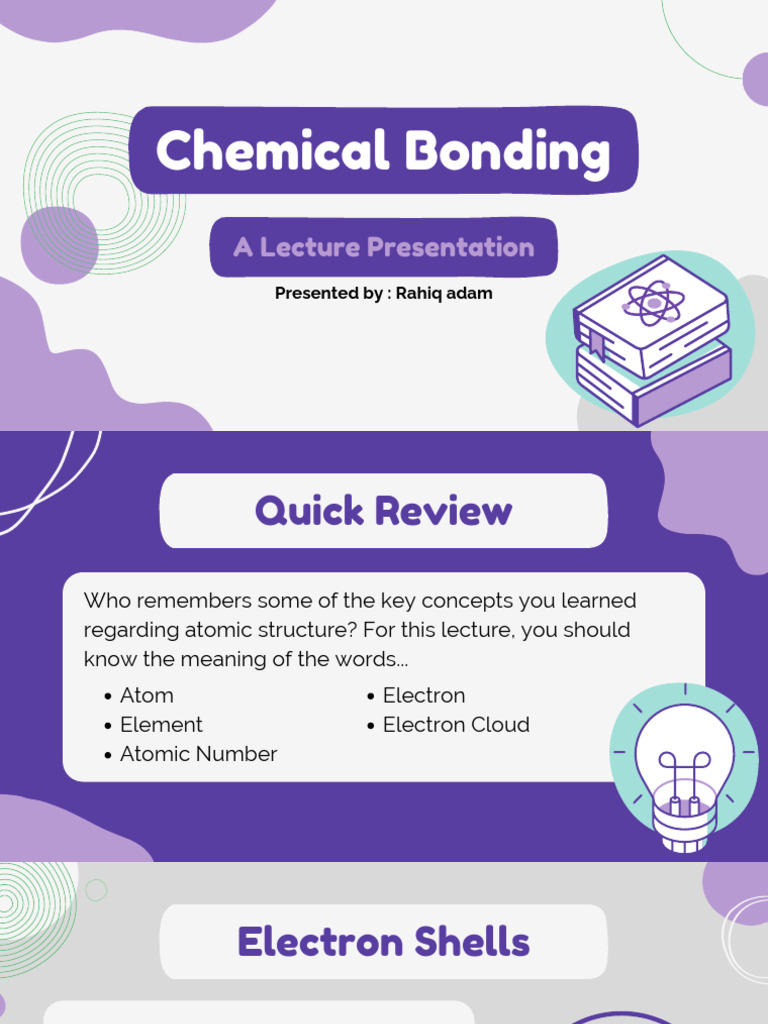 Chemical Bonding Educational Presentation in Purple and Gray Abstract ...