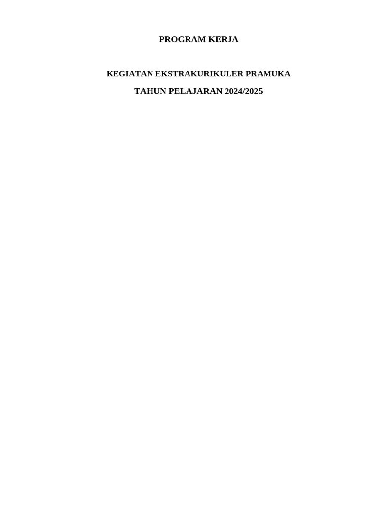 Program Kerja Pramuka LPPM Ri-1 | PDF | Karier & Perkembangan | Sains ...