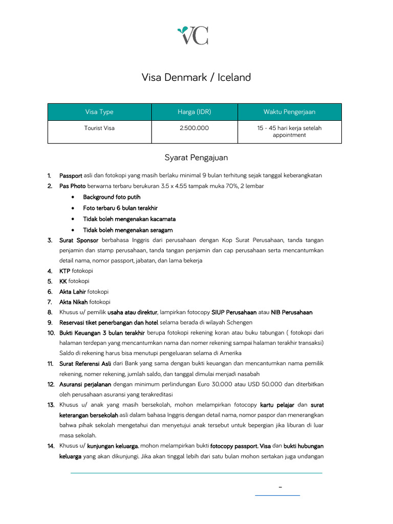 Syarat dan Biaya Visa Denmark | PDF | Pengelolaan Keuangan & Uang