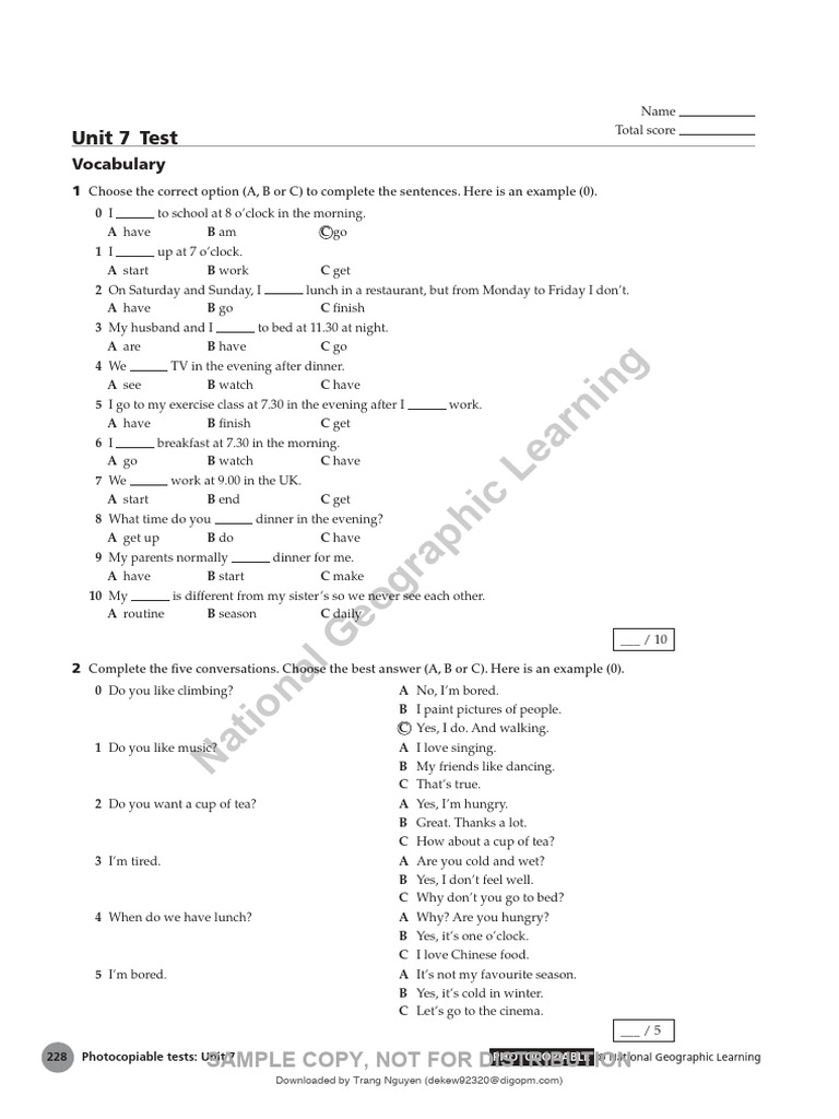 Mini Test U7 8 Pdf