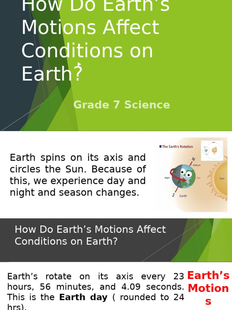 Earth's Motions: Day, Night & Seasons | PDF