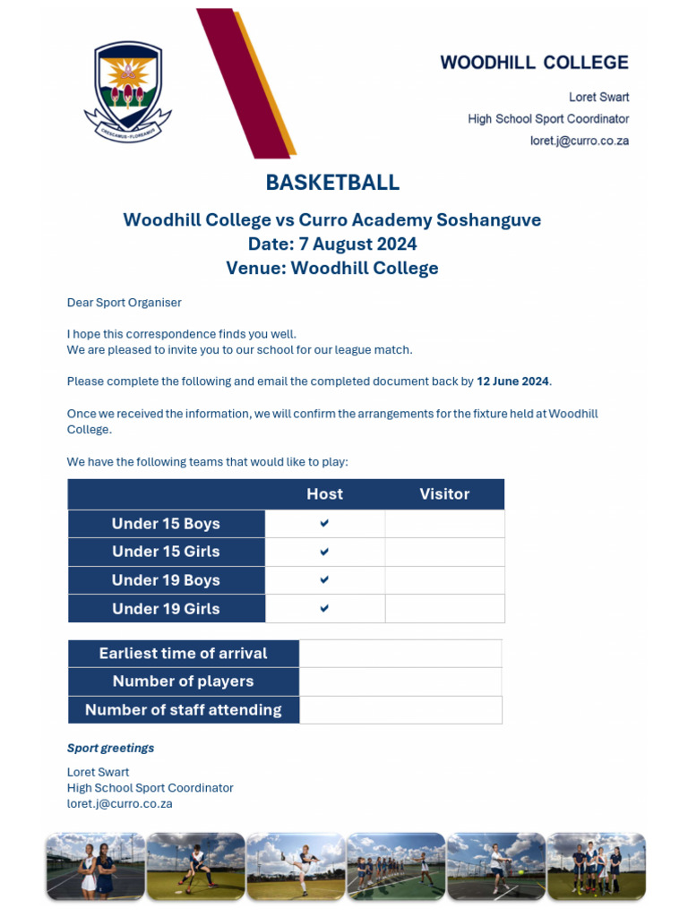 Basketball Vs Curro Academy Soshanguve (7 Augl) | PDF