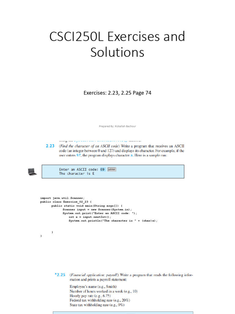 CSCI250L Exercises 2.23 2.25 Solutions | PDF | Computers