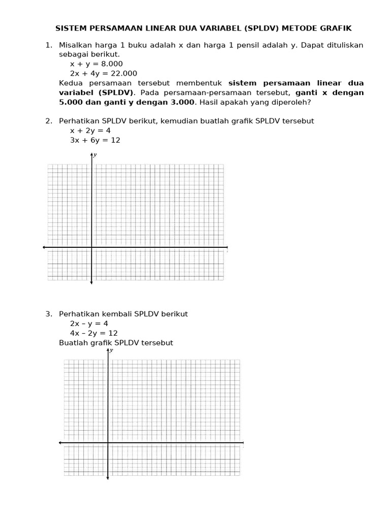 Sistem Persamaan Linear Dua Variabel (SPLDV) Metode Grafik | PDF | Komputer