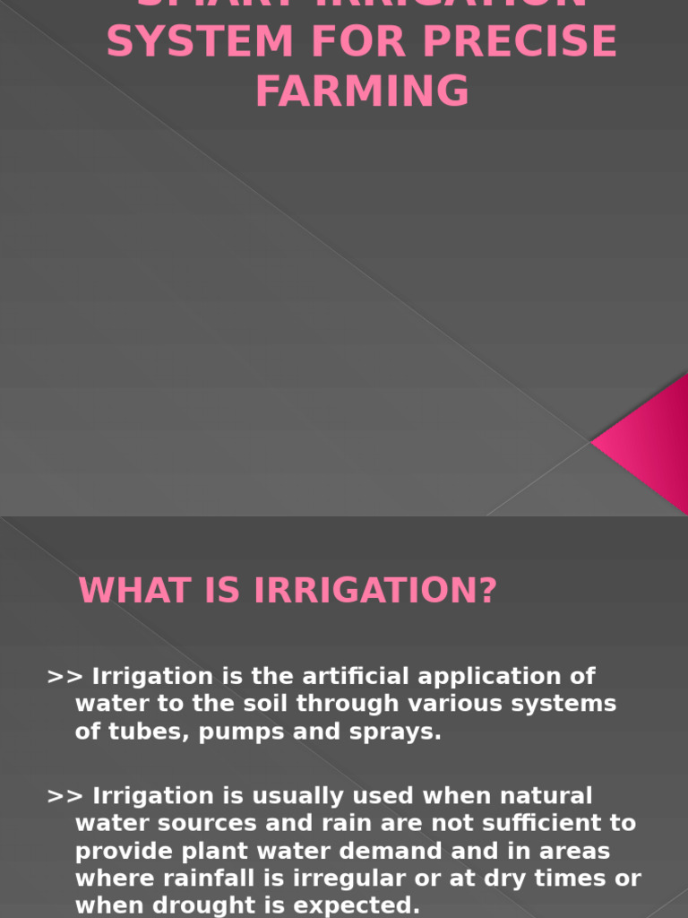 Smart Irrigation System For Precise Farming. | PDF | Agriculture ...