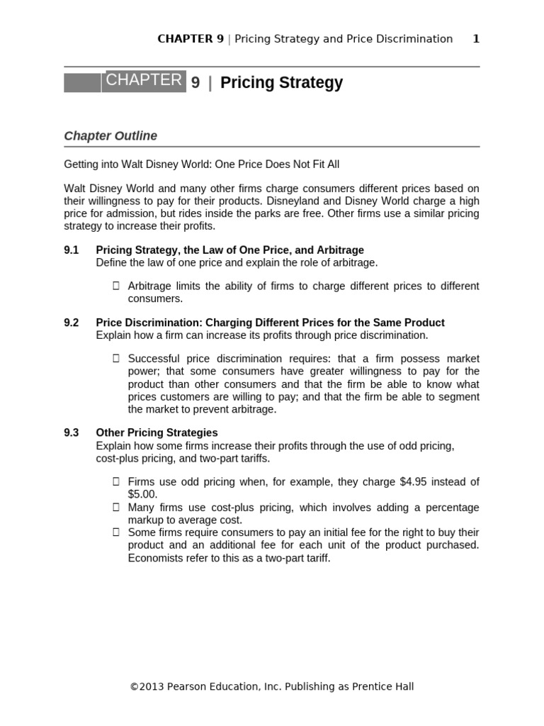 Unit 9 Pricing Strategies and Price Discrimination | PDF | Price ...