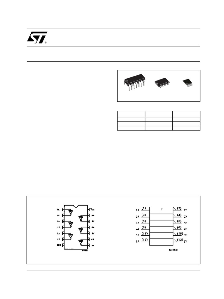 74ac14 Hex Schmitt Inverter | PDF | Logic Gate | Electronic Engineering