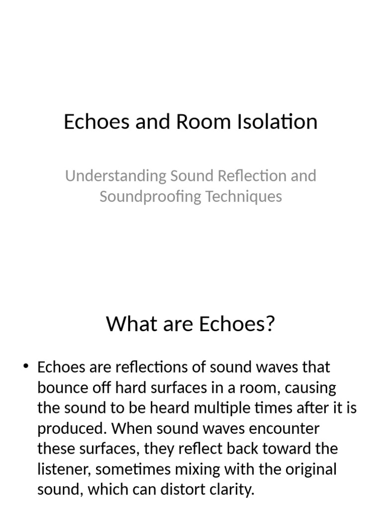 Echoes and Room Isolation | PDF