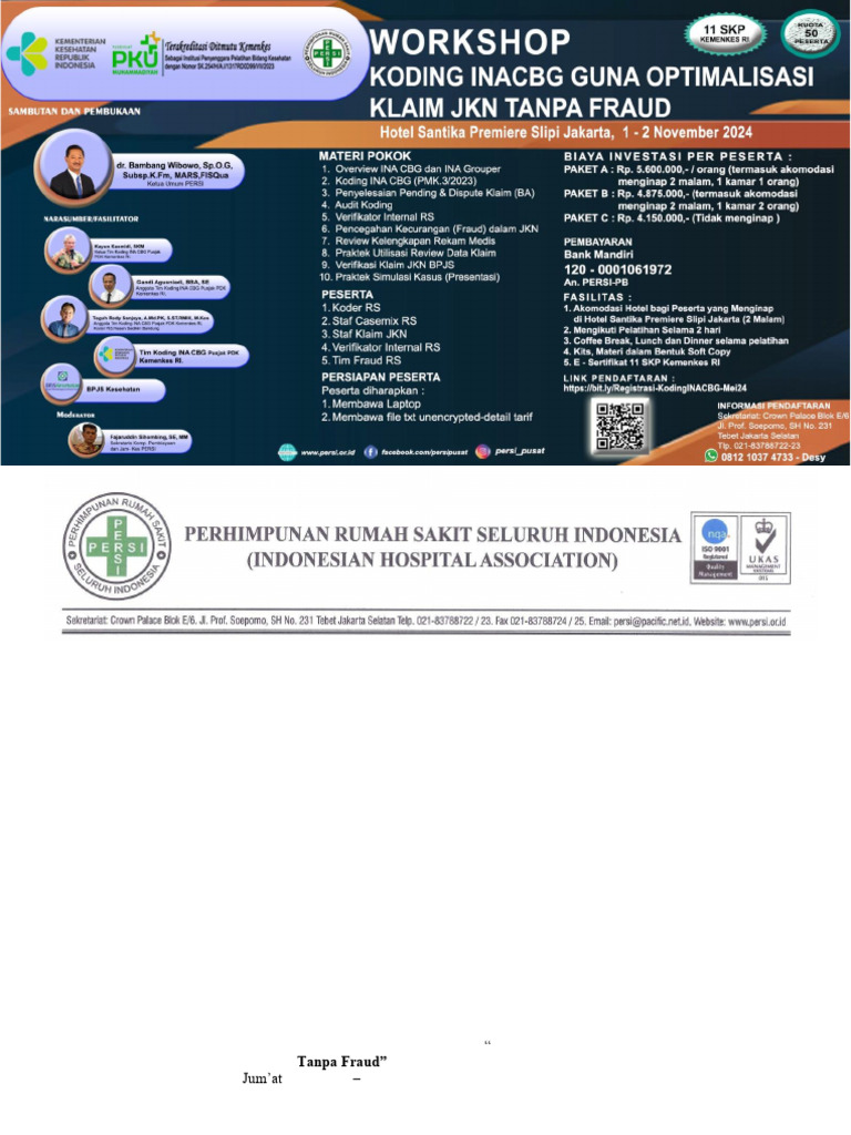 Surat Edaran Workshop Koding Ina CBG Guna Optimalisasi Klaim JKN Tanpa ...