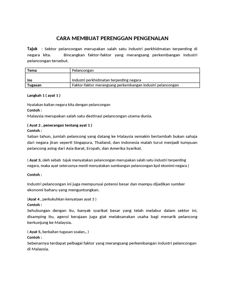 Cara Membuat Perenggan Pengenalan | PDF