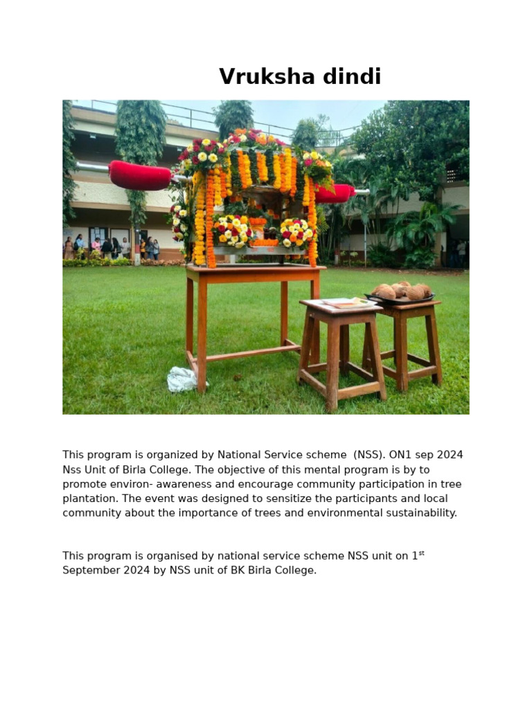 Vruksha Dindi: Tree Plantation Initiative | PDF | Social Science